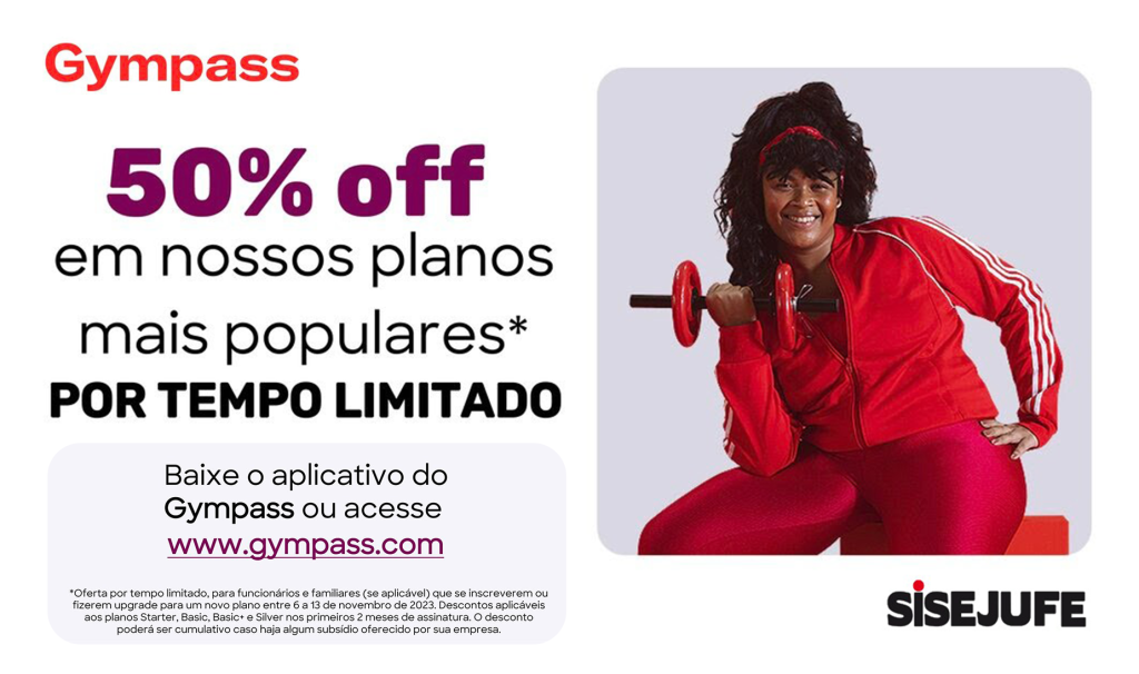 Gympass lança promoção de planos com 50% de desconto - SISEJUFE