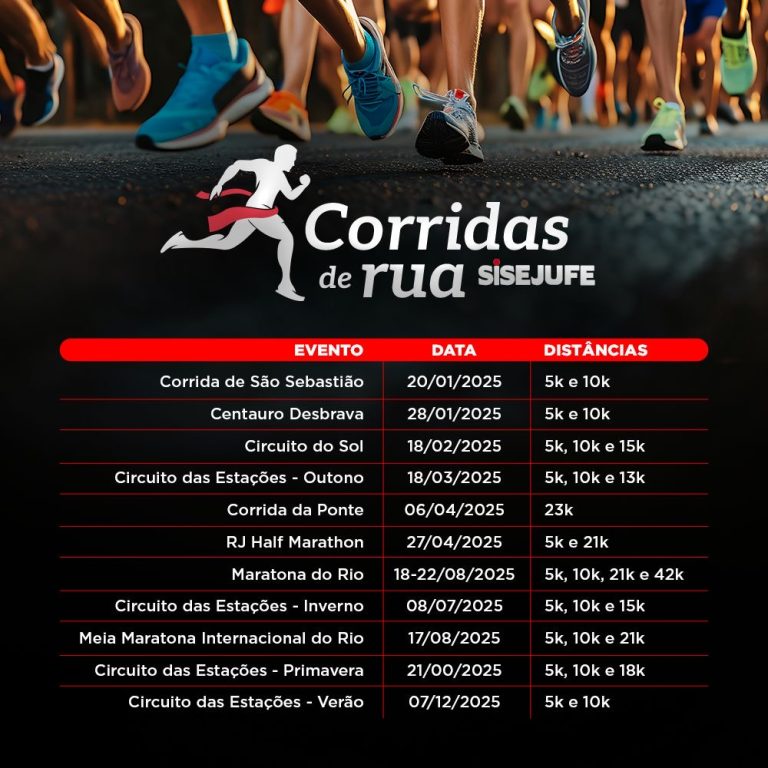 Aberta a temporada de corridas de rua para o ano de 2025. Fique ligado ...